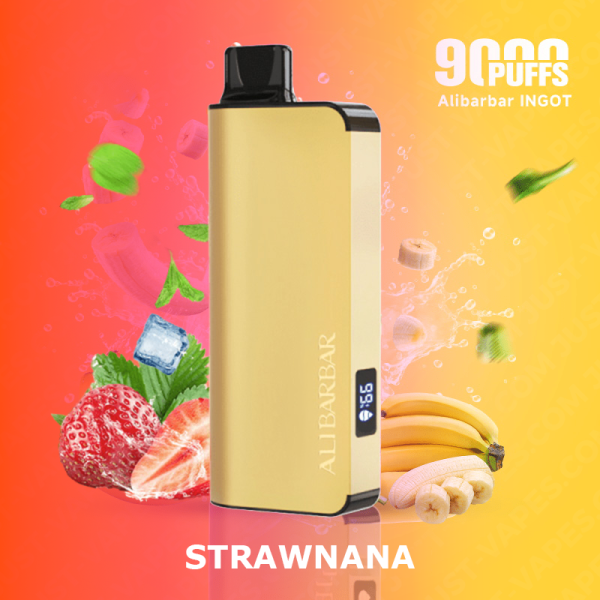 STRAWNANA – ALIBARBAR INGOT – 9000 PUFFS – Just Vapes