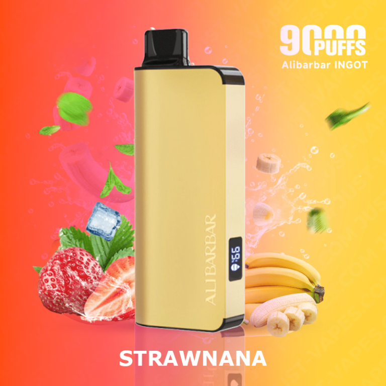STRAWNANA – ALIBARBAR INGOT – 9000 PUFFS – Just Vapes